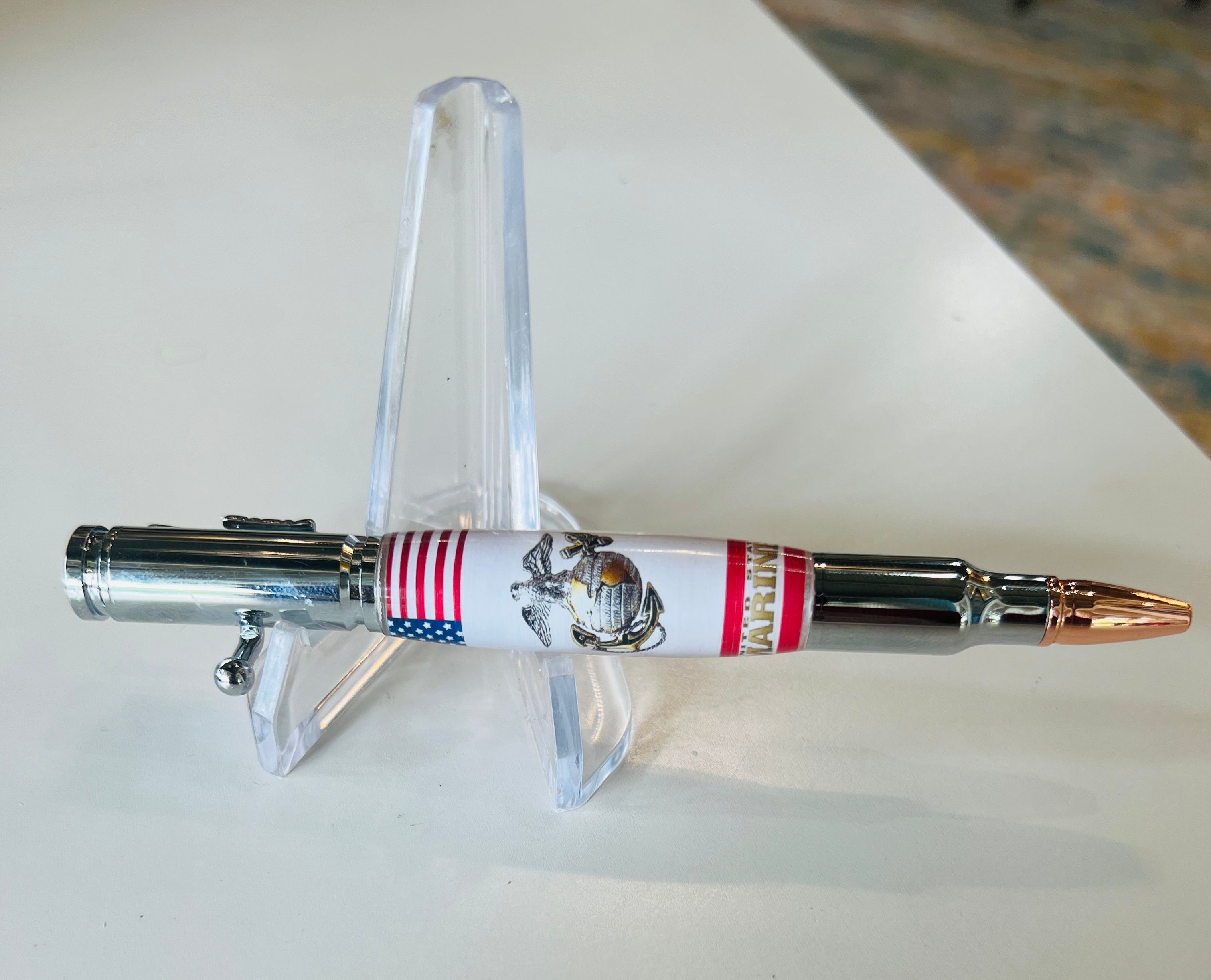 Pen Ballpoint Marine Theme Bullet Two Tone Silver Rose – Spencers ...