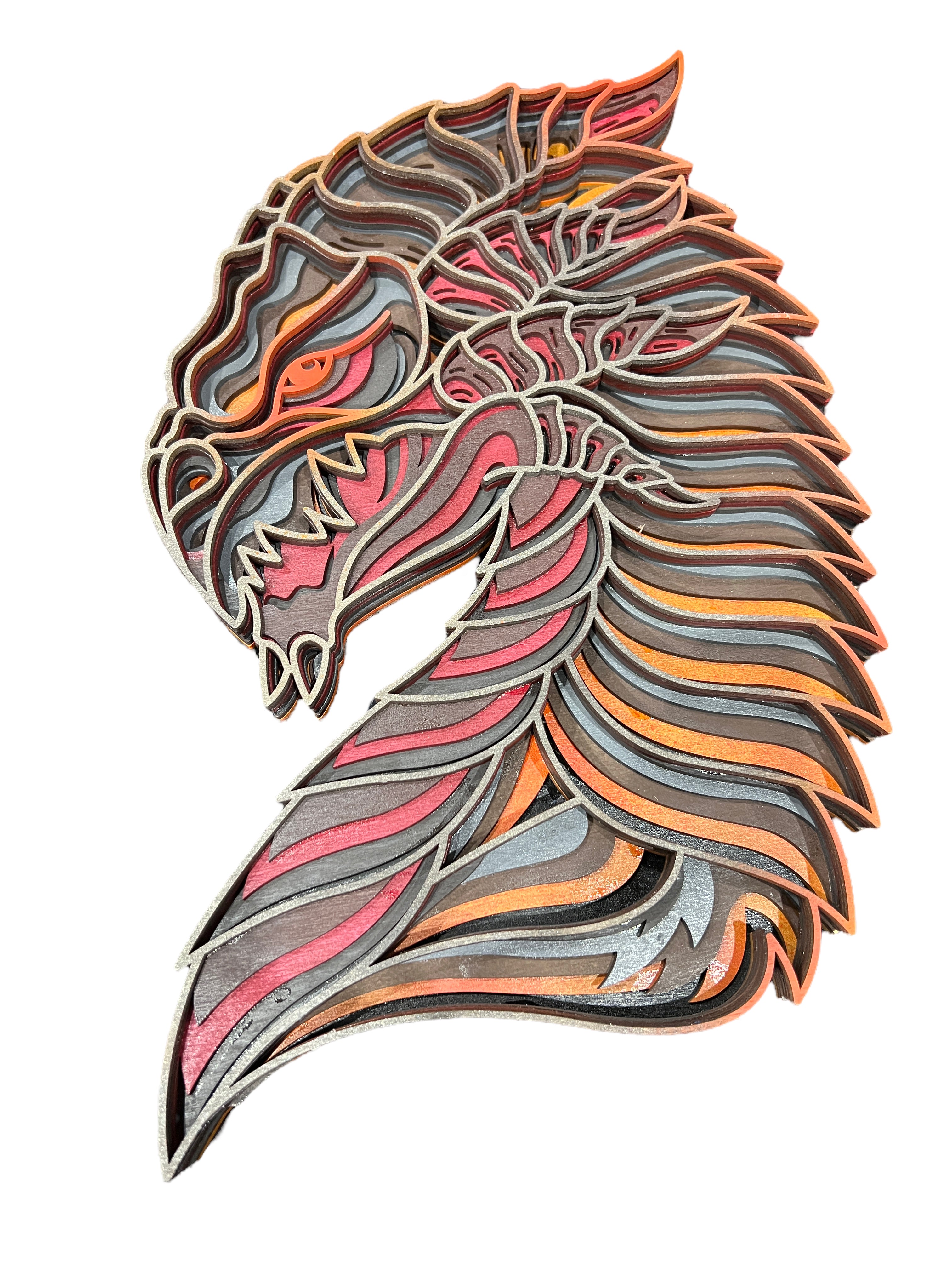 Wall Decoration Dragon Layer Wood Art 3D Art – Spencers Custom Wood LLC